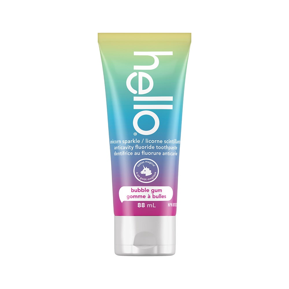 hello® Unicorn Sparkle Kids Toothpaste with Fluoride, Bubble Gum