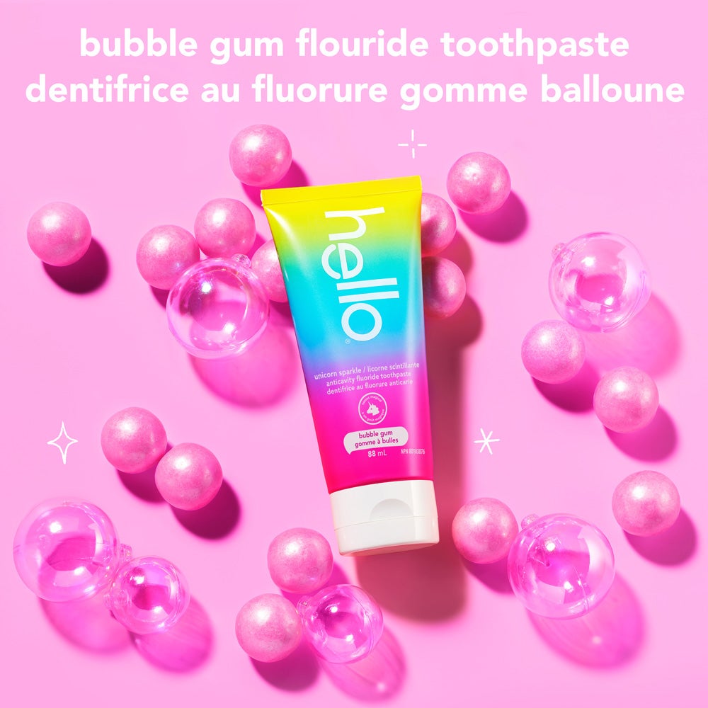hello® Unicorn Sparkle Kids Toothpaste with Fluoride, Bubble Gum