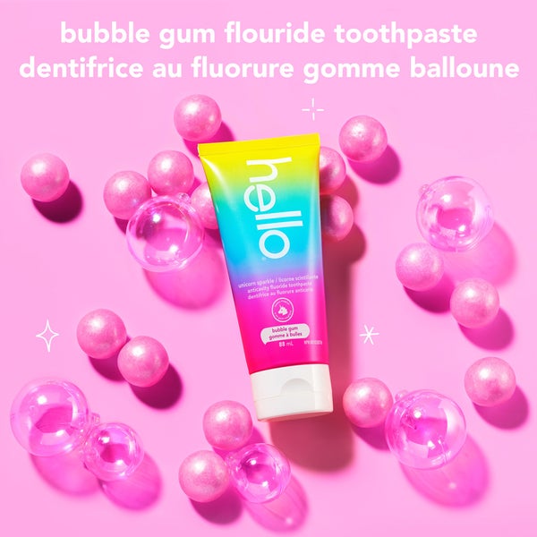 hello® Unicorn Sparkle Kids Toothpaste with Fluoride, Bubble Gum